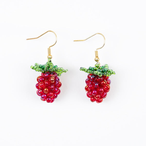 Beaded Raspberry Earrings - Museum of New Mexico Foundation Shops